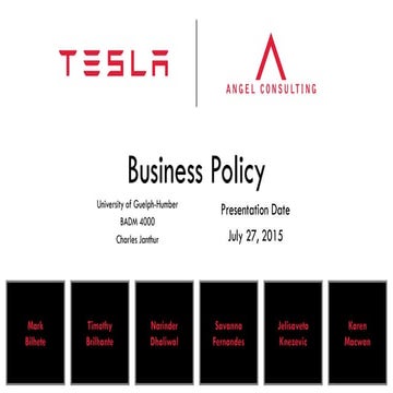 Tesla Motors Presentation | PDF