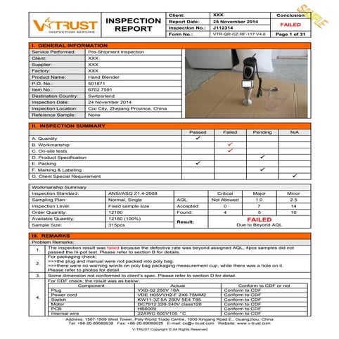Packaging test report (sample) | PDF