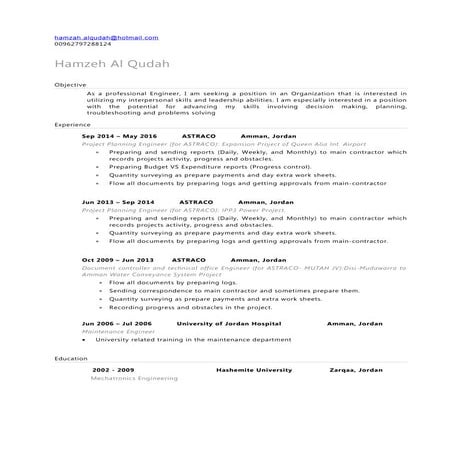 Hamzah Al Qudah Resume | DOC