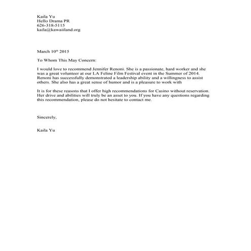 Letter of Recommendation _Jennifer | PDF