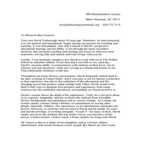 Letter of Reference | PDF