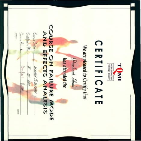 FMEA Training certificate | PDF