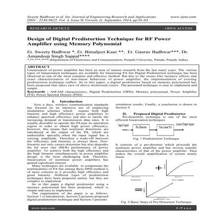 Design of Digital Predistortion Technique for RF Power Amplifier using ...