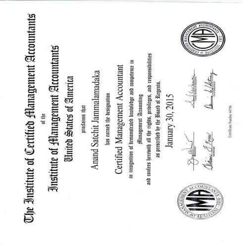 JSA-CMA CERTIFICATE-30012015 | PDF