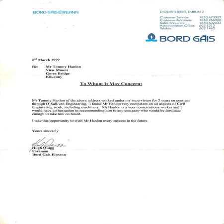 Bord Gas Ref | PDF