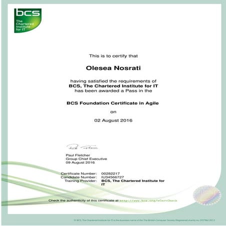 BCS Foundation Certificate in Agile | PDF
