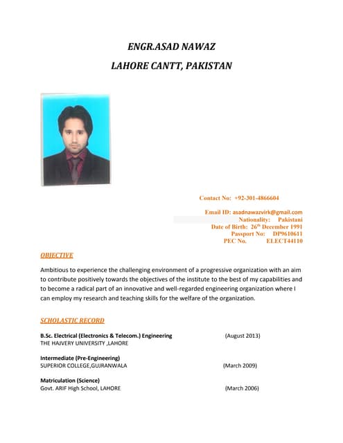 Muhammad Nasir CV | PDF