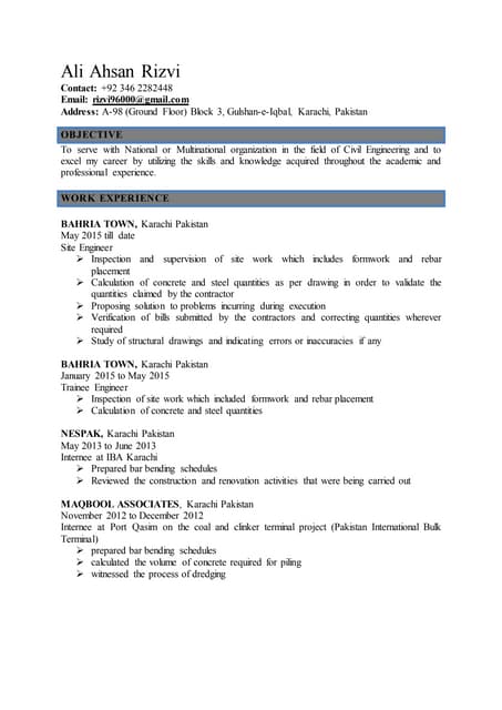 Cv Of Muhammad Saleem | PDF