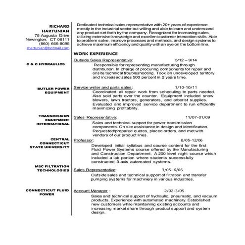 Rick Hartunian 2015 Corrected Resume | DOCX