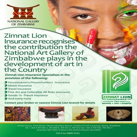 Zimnat Lion Insurance (Zimbabwe National Art Gallery) advert | PDF