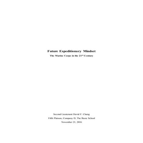 Future Expeditionary Mindset | DOCX