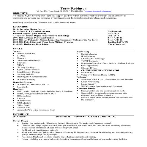 Terry Robinson Resume | PDF