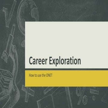 Career Exploration ONET | PPTX