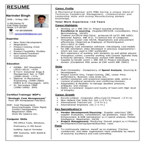 NARINDER SINGH_CV | DOCX | Business Administration | Business