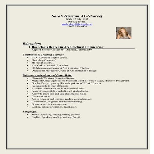 Sarah Shareef CV. | PDF