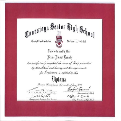 Conestoga Senior High School Diploma | PDF