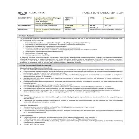 PD Aviation Operations Manager | PDF