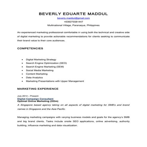 BM resume2015 | DOC