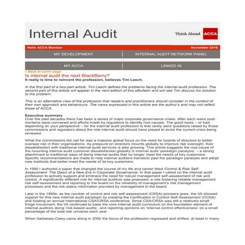 Internal audit failure | PDF