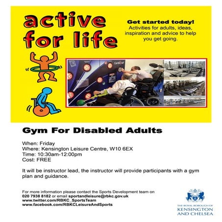 New Flyer for gym sessions for disabled people | PDF