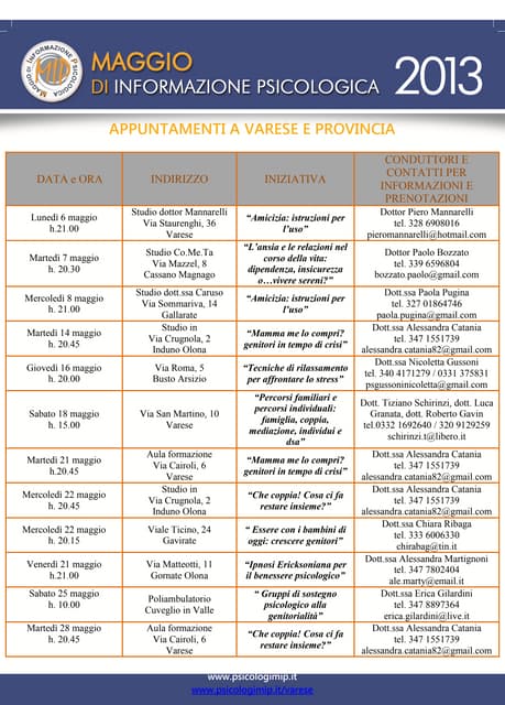 Tabella settimanale | ODT