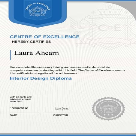 Laura Ahearn - Interior Design Cert 2016 | PDF