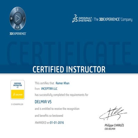 CERTIF-DELMIA-INSTRUCTOR-V5 Delmia V5 | PDF