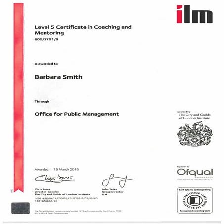 iLm Level 5 Certificate Coaching and Mentoring | PDF