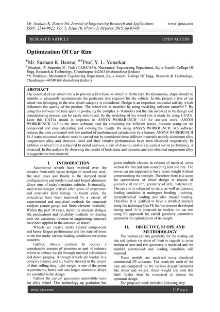 FEA ANALYSIS OF CAR RIM | PDF