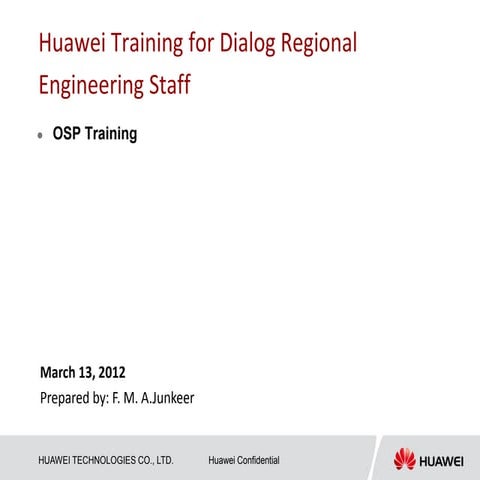 Huawei Training for Dialog Reginal Staff-1 | PDF