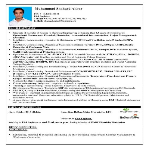 Resume E&I Engineer | PDF
