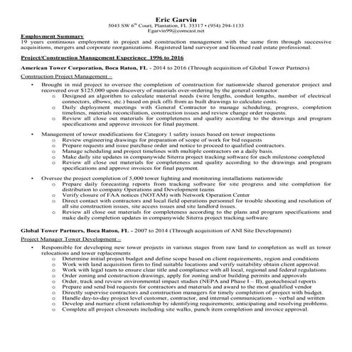 Resume of Eric Garvin | PDF