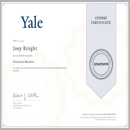 YALE - Financial Markets | PDF