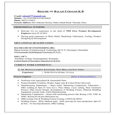 BALA CV - 13122016WOP | PDF