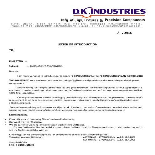 DK INDUSTRIES PROFILE 2 | DOCX