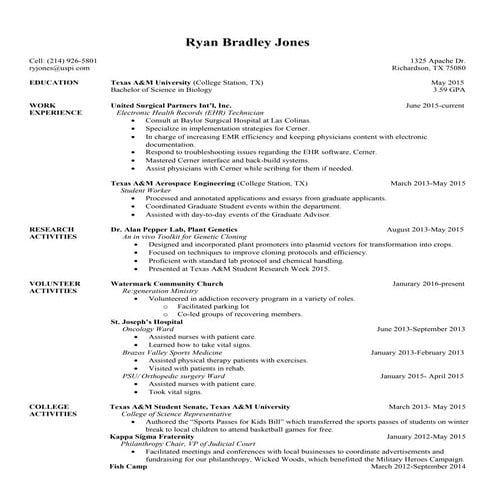 Ryan Resume Summer 2016 | DOC