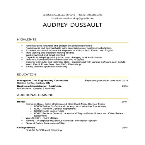 AUDREY DUSSAULT CV | DOCX