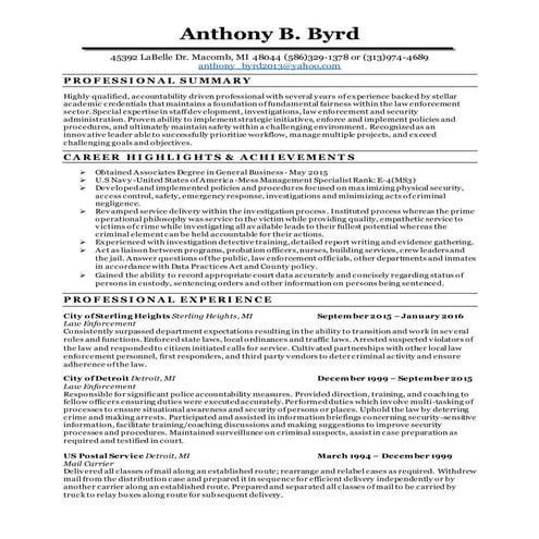Anthony Byrd Resume 2017 | DOCX