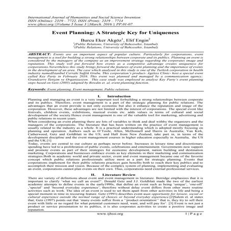 Event Planning: A Strategic Key for Uniqueness | PDF