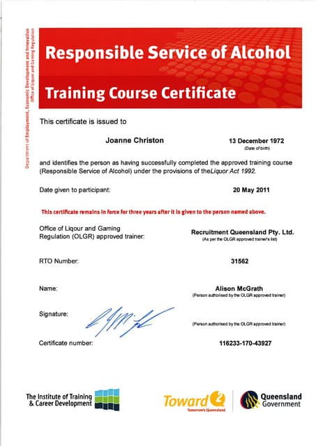 Certificate TAE40110 | PDF