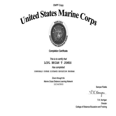 Certs and courses during marine corps | PPT