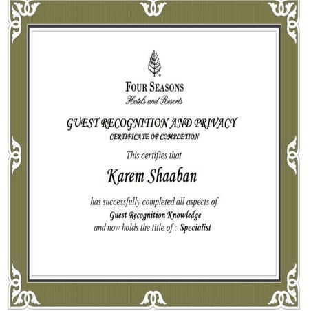Guest Recognition Knowledge | PDF