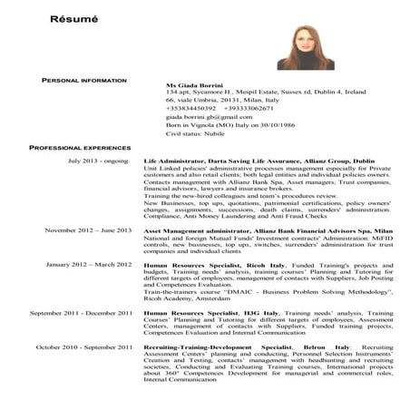 GIADA BORRINI_Résumé | PDF
