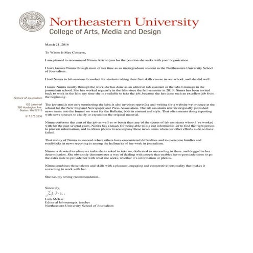 Recommendation Letter | PDF