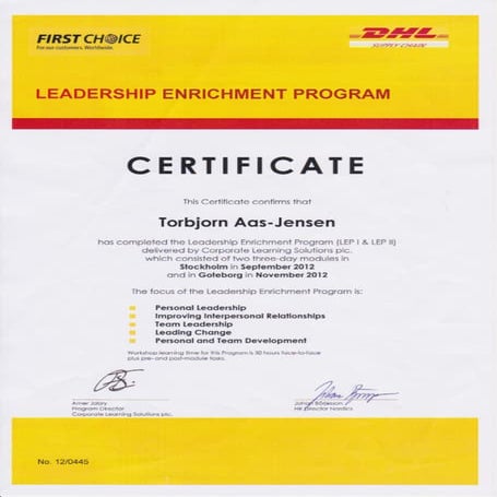 DHL Leadership prg | PDF