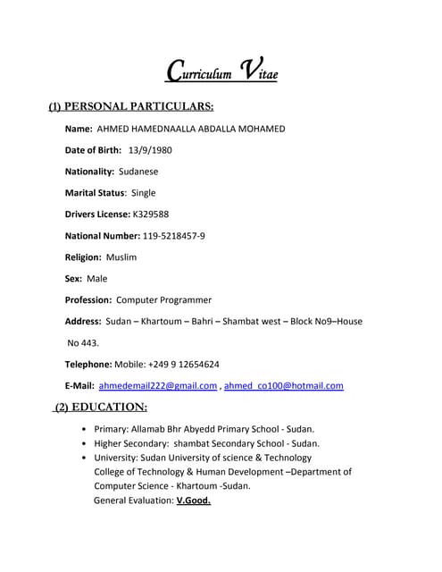 farah-cv | DOCX | Computing | Technology & Computing