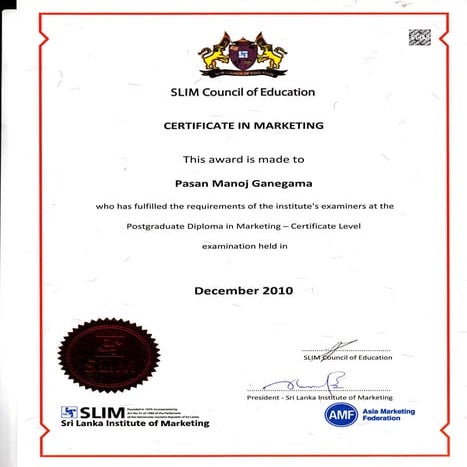 Certificate - SLIM | PDF
