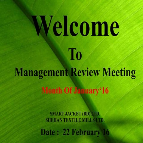 MANAGEMENT REVIEW MEETING JANUARY-2016 | PPTX