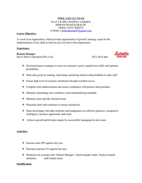 Pradip Resume 2 | DOCX | Sales | Business