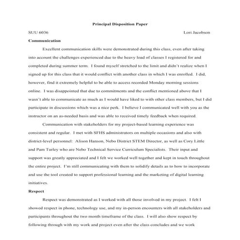 Principal Disposition Paper | PDF